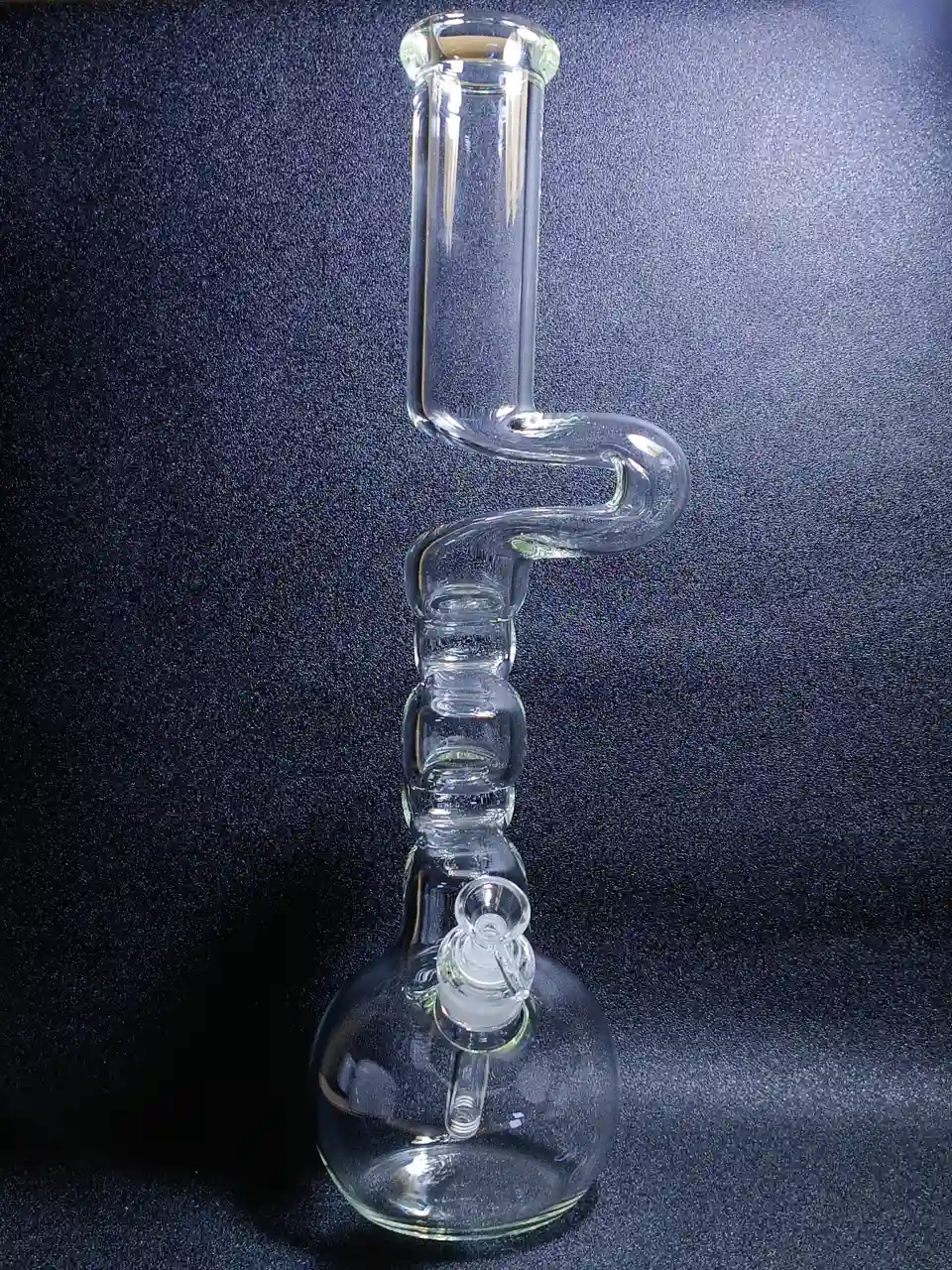 18″ 7mm Thick Bubble Base Glass Zong Bong - Smoke Meg