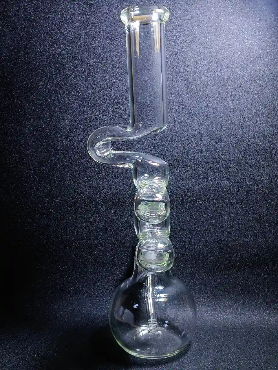18″ 7mm Thick Bubble Base Glass Zong Bong - Smoke Meg