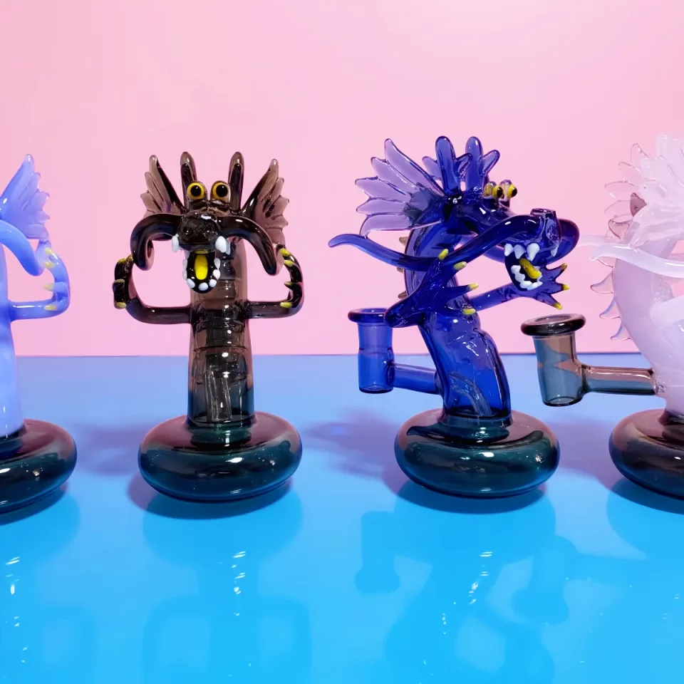 6" Dragon Master Glass Dab Rig | Multiple colors - Smoke Meg