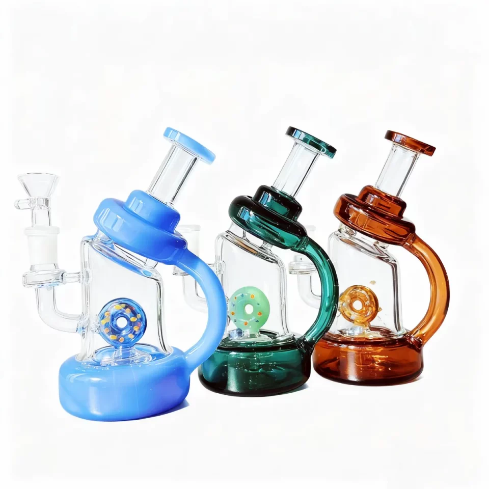 7" Cute Doughnut Mini Glass Bong - Smoke Meg