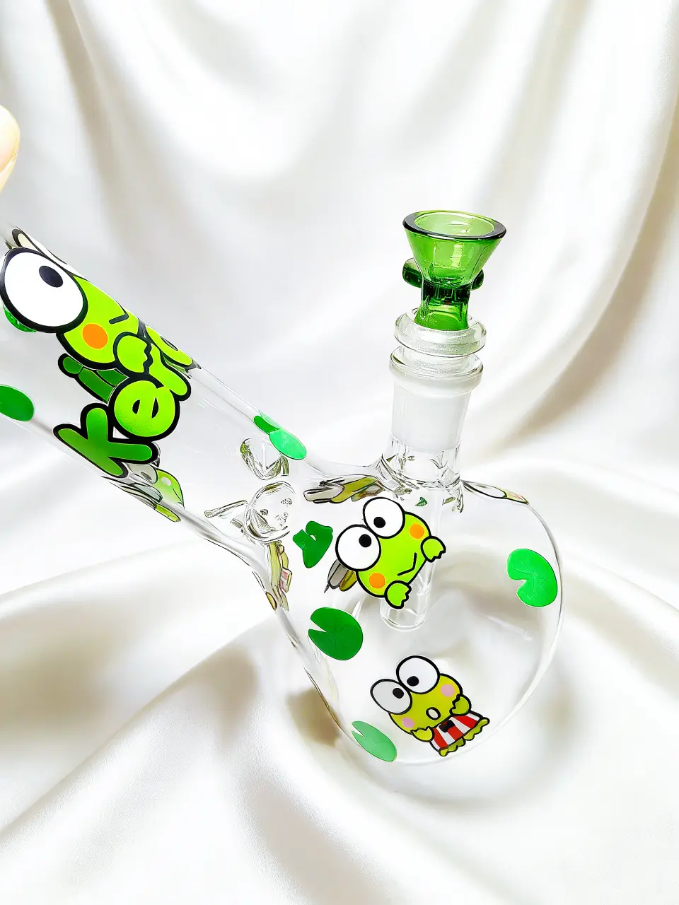 8" Keroppi Fresh Green Pond Beaker Glass Bong - Smoke Meg