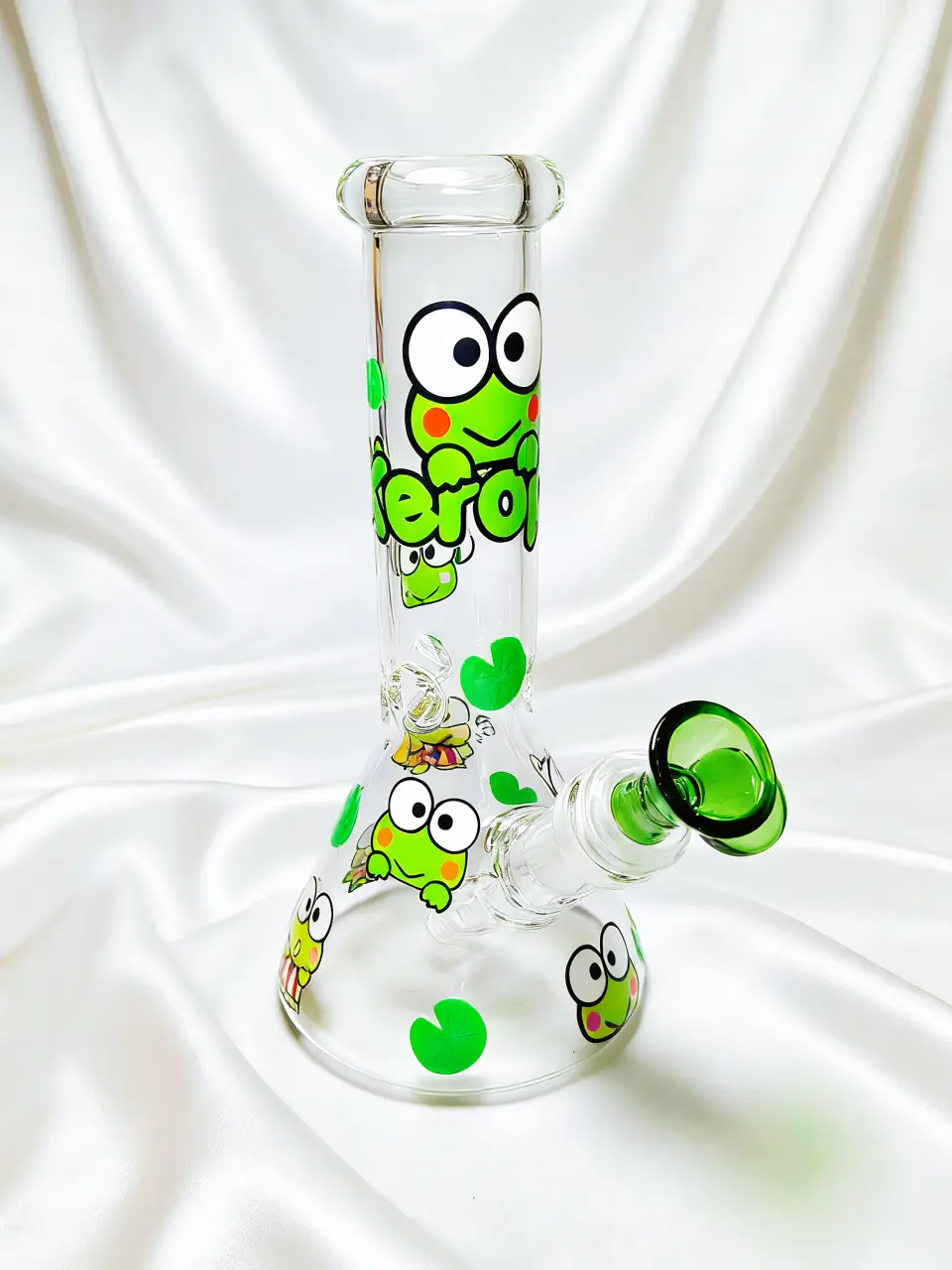 8" Keroppi Fresh Green Pond Beaker Glass Bong - Smoke Meg