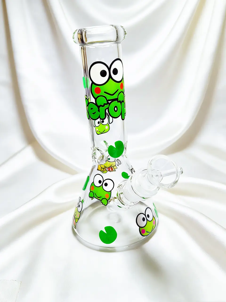 8" Keroppi Fresh Green Pond Beaker Glass Bong - Smoke Meg