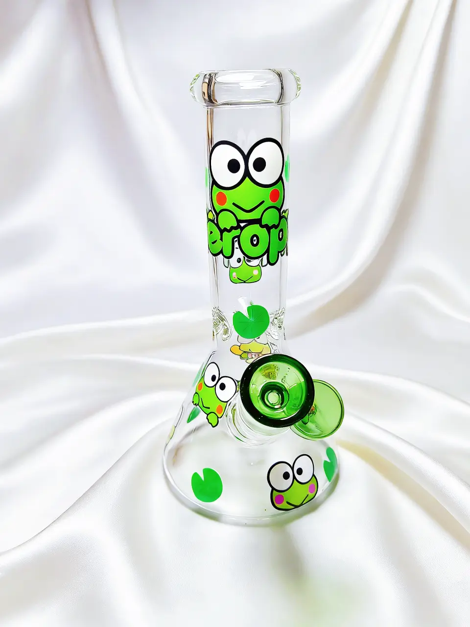 8" Keroppi Fresh Green Pond Beaker Glass Bong - Smoke Meg