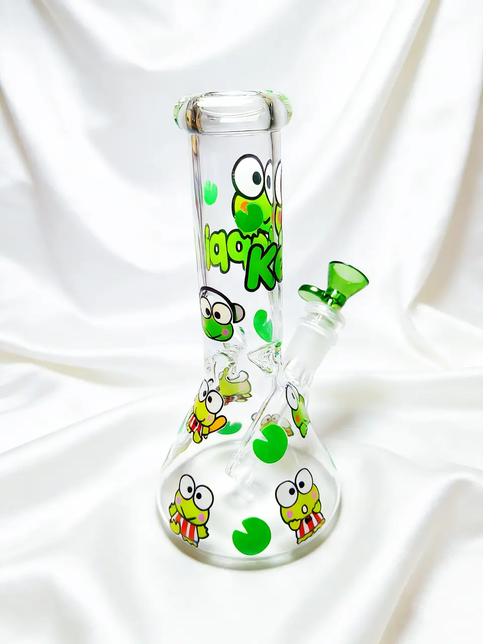 8" Keroppi Fresh Green Pond Beaker Glass Bong - Smoke Meg