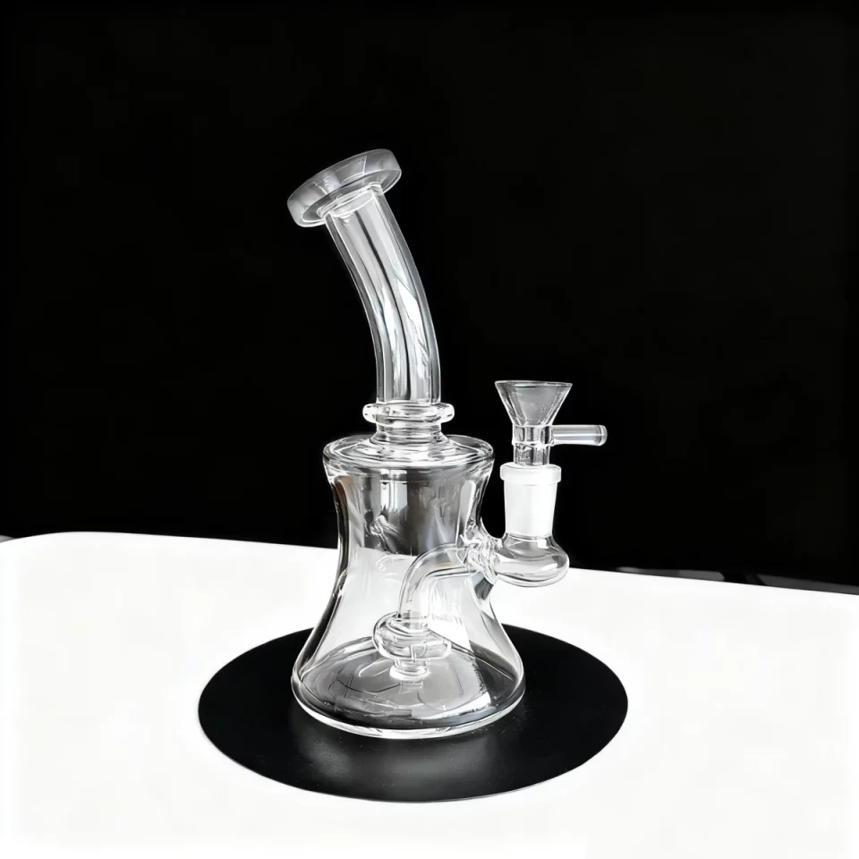 7" Clear Mini Glass Dab Rig - Smoke Meg